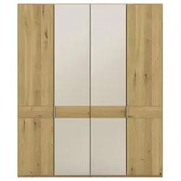 Kleiderschrank Musterring "Savona, Kleiderschrank, Schrank, Garderobe, teilmassiv Eiche", braun, B:200cm H:236cm, Schr&auml;nke, Kleiderschrank, T&uuml;ren in Bianco-Eiche massiv, Spiegel-/Glast&uuml;ren, verschiedene Gr&ouml;&szlig;en