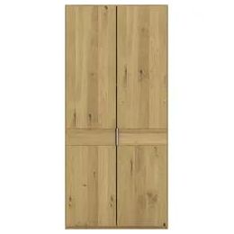 Dreht&uuml;renschrank Musterring "Savona, Kleiderschrank, Schrank, Garderobe, teilmassiv Eiche", braun, B:100cm H:216cm, Schr&auml;nke, Dreht&uuml;renschrank, T&uuml;ren in Bianco-Eiche massiv, mit Querriegel, verschiedene Gr&ouml;&szlig;en