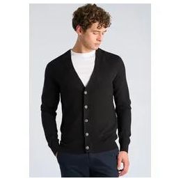 Strickjacke LINDBERGH "Cardigan Relaxed Fit", Herren, Gr. S, schwarz, Obermaterial: 80% Viskose, 20% Nylon, unifarben, Strickjacken Strickjacke