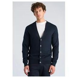 Strickjacke LINDBERGH "Cardigan Relaxed Fit", Herren, Gr. L, navy, Obermaterial: 80% Viskose, 20% Nylon, unifarben, Strickjacken Strickjacke