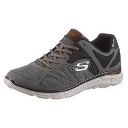 Sneaker Skechers "VERSE-FLASH POINT", Herren, Gr. 47,5, dunkelgrau, Leder, Textil, Schuhe Sneaker, Freizeitschuh, Halbschuh, Schn&uuml;rschuh mit Memory Foam-Ausstattung