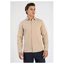 Flanellhemd LINDBERGH "Freizeithemd Relaxed Fit", Herren, Gr. M, Normalgr&ouml;&szlig;en, sand, Obermaterial: 98% Baumwolle, 2% Elasthan, Hemden