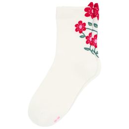 Gina Benotti 1 Paar Damen Socken mit Blumen-Motiven