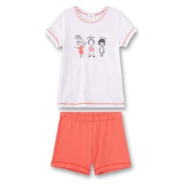 Sanetta Pyjama in Wei&szlig;/ Orange - 61% | Gr&ouml;&szlig;e 116 | Kinder-waesche