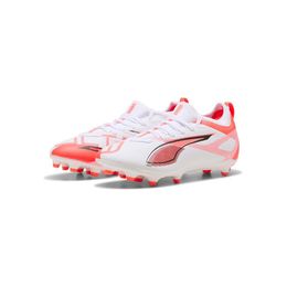 Puma Nocken-Fu&szlig;ballschuhe "ULTRA 5 MATCH FG/AG" in Wei&szlig;/ Rot - 59% | Gr&ouml;&szlig;e 33 | Kinder-sportschuhe