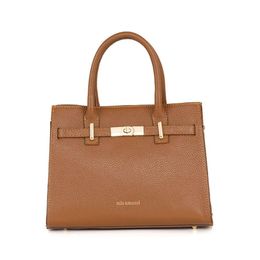 Mia Tomazzi Leder-Henkeltasche "Ventimiglia" in Camel - (B)29 x (H)22 x (T)14 cm - 78% | Damen-taschen