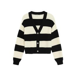 COOL CLUB Cardigan in Schwarz/ Creme - 35% | Gr&ouml;&szlig;e 140 | Kinder-pullover