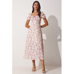 Happiness Istanbul Kleid in Creme/ Rosa - 73% | Gr&ouml;&szlig;e 40 | Damen-kleider