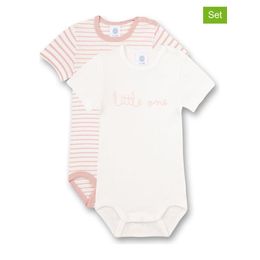 Sanetta 2er-Set: Bodys in Creme/ Rosa - 50% | Gr&ouml;&szlig;e 56 | Baby-bodys