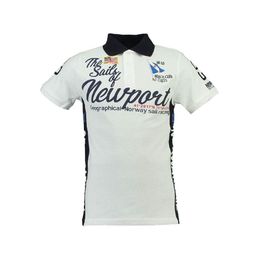 Geographical Norway Poloshirt "Kayport" in Wei&szlig;/ Schwarz - 51% | Gr&ouml;&szlig;e 152 | Kinder-oberteile