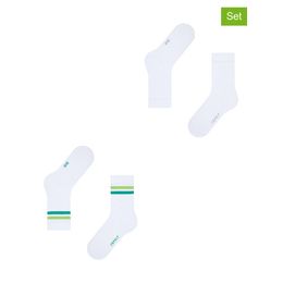 Esprit 2er-Set: Socken ''Tennis'' in Wei&szlig;/ Gr&uuml;n - 23% | Gr&ouml;&szlig;e 35-38 | Damen-outdoor-ausruestung