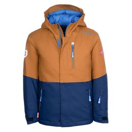 Trollkids Ski-/ Snowboardjacke "Hallingdal" in Hellbraun/ Dunkelblau - 55% | Gr&ouml;&szlig;e 98 | Kinder-outdoor-jacken