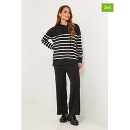 L'armoire de Suzette 2tlg. Outfit in Schwarz/ Wei&szlig; - 68% | Gr&ouml;&szlig;e 40/42 | Damen-sweatshirts-jacken