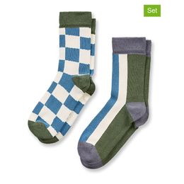 Sense Organics 2er-Set: Socken "Loris" in Wei&szlig;/ Khaki - 39% | Gr&ouml;&szlig;e 23-26 | Babysocken-strumpfhosen