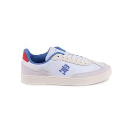 Tommy Hilfiger Shoes Leder-Sneakers in Beige/ Wei&szlig;/ Blau - 56% | Gr&ouml;&szlig;e 37 | Damen-sneakers