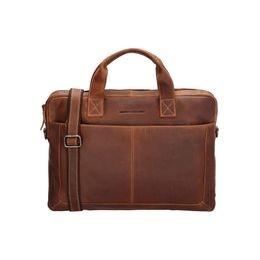 HIDE & STITCHES Leder-Businesstasche in Cognac - (B)42 x (H)33 x (T)6 cm - 56% | Herrentaschen