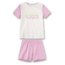 Sanetta Pyjama in Wei&szlig;/ Rosa - 57% | Gr&ouml;&szlig;e 140 | Kinder-waesche