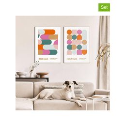 Orangewallz 2er-Set: Gerahmte Kunstdrucke "Bauhaus Set 1" - 47% | Gr&ouml;&szlig;e 50x70 cm | Wanddekoration