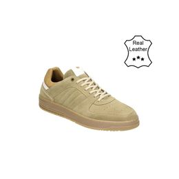Bullboxer Leder-Sneakers in Beige - 54% | Gr&ouml;&szlig;e 42 | Herren-schnuerschuhe