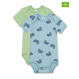 Sanetta 2er-Set: Bodys in Gr&uuml;n/ Hellblau - 52% | Gr&ouml;&szlig;e 86 | Baby-bodys