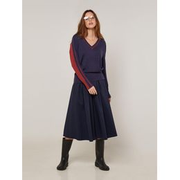 Rodier Pullover in Dunkelblau/ Bordeaux - 60% | Gr&ouml;&szlig;e L | Damen-pullover-cardigans