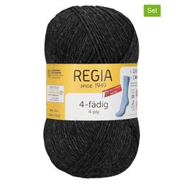 Regia 10er-Set: Woll-Mixgarne ''4fach Uni'' in Anthrazit - 10 x 50 g - 46% | Kreativbedarf-diy