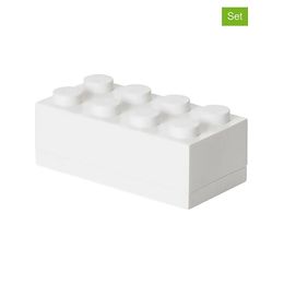 Lego 3er-Set: Aufbewahrungsboxen "Mini 8" in Wei&szlig; - (B)9,2 x (H)4,3 x (T)4,6 cm - 37% | Kisten-koerbe