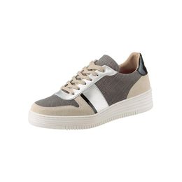 Heine Leder-Sneakers in Beige/ Silber - 75% | Gr&ouml;&szlig;e 36 | Damen-sneakers