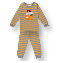 Sense Organics Pyjama "Long John" in Grau/ Orange - 53% | Gr&ouml;&szlig;e 98/104 | Kinder-waesche