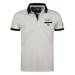 Geographical Norway Poloshirt "Kingdom" in Wei&szlig;/ Schwarz - 62% | Gr&ouml;&szlig;e 128 | Kinder-oberteile