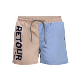 Retour Badeshorts "Renzo" in Beige/ Hellblau - 57% | Gr&ouml;&szlig;e 122/128 | Kinder-bademode