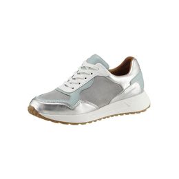 Heine Leder-Sneakers in Grau/ Hellblau/ Silber - 73% | Gr&ouml;&szlig;e 38 | Damen-sneakers