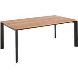 Celina Home Esstisch London, Schwarz, Eiche, Metall, Holzwerkstoff, rechteckig, eckig, 95x76x180-280 cm, ausziehbar, in verschiedenen Holzdekoren erh&auml;ltlich, Esszimmer, Tische, Esstische, Esstische ausziehbar