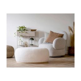 Pouf Manhattan, Wei&szlig;, Textil, Uni, F&uuml;llung: Schaumstoff, 54.5x36x88.5 cm, Wohnzimmer, Hocker, Poufs