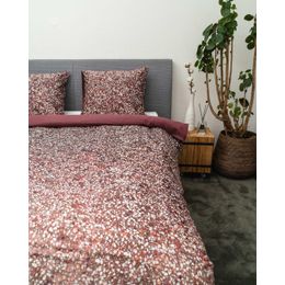 Bettw&auml;sche Kayori "Shima", rot, B/L: 135cm x 200cm, 1 Stk., 1 Stk., Mako-Satin, B/L: 80cm x 80cm, 2 Stk., Mako-Satin, Obermaterial: 100% Baumwolle, Bettw&auml;sche, Bettw&auml;sche, Hergestellt aus GOTS-zertifizierter Bio-Baumwolle