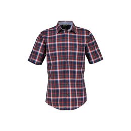 Kurzarmhemd Lerros "Kurzarmhemd *Poplin Check*", Herren, Gr. 4XL, extraweit, rot (hibiscus rot), 100% Baumwolle, Hemden
