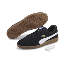 Sneaker Puma "HANDBALL", Herren, Gr. 42,5, schwarz-wei&szlig; (Puma schwarz, Puma wei&szlig;, gum), Leder, mehrfarbig, Schuhe Sneaker