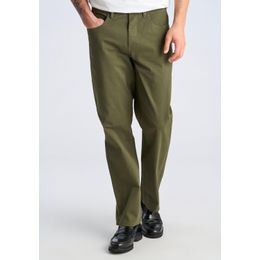 5-Pocket-Hose LINDBERGH "5-Pocket Hosen Relaxed Loose Fit", Herren, Gr. 32, L&auml;nge 30, dk army, Obermaterial: 98% Baumwolle, 2% Elasthan, relaxed fit, Hosen 5-Pocket-Hose