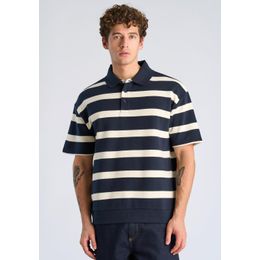 Poloshirt LINDBERGH "Poloshirt Oversize Fit", Herren, Gr. L, navy, Obermaterial: 85% Baumwolle, 15% Polyester, oversize, Shirts