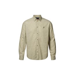 Langarmhemd MCS "MCS shirt MCDean", Herren, Gr. L, Normalgr&ouml;&szlig;en, laurel oak, Obermaterial: 55% Leinen, 45% Baumwolle, Hemden