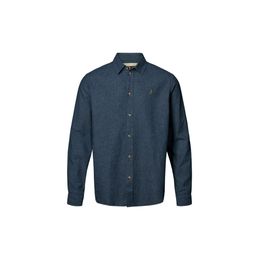 Langarmhemd MCS "MCS shirt MCDean", Herren, Gr. L, Normalgr&ouml;&szlig;en, blau denim, Obermaterial: 55% Leinen, 45% Baumwolle, Hemden