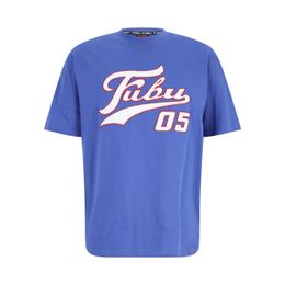 T-Shirt Fubu "Fubu FBMQ12111BLU Fubu Varsity T-Shirt", Herren, Gr. S, blau, wei&szlig;, rot, 100% Baumwolle, bedruckt, loose fit, Rundhals, Shirts T-Shirt
