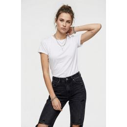 Trainingsshirt Only Play "ONPBREE LIFE ON SS REG TEE NOOS", Damen, Gr. L, wei&szlig;, Single Jersey, Obermaterial: 88% Polyester, 12% Elasthan, unifarben, regular fit normal, Rundhals, Shirts