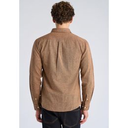 Leinenhemd LINDBERGH "Leinenhemd Relaxed Fit", Herren, Gr. L, Normalgr&ouml;&szlig;en, braun, Obermaterial: 55% Leinen, 45% Baumwolle, Hemden