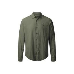 Langarmhemd MCS "MCS shirt MCGrand Prairie", Herren, Gr. XL, Normalgr&ouml;&szlig;en, beetle, Obermaterial: 55% Leinen, 45% Baumwolle, Hemden