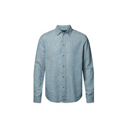 Langarmhemd MCS "MCS shirt MCDean", Herren, Gr. L, Normalgr&ouml;&szlig;en, captains blau, Obermaterial: 55% Leinen, 45% Baumwolle, Hemden