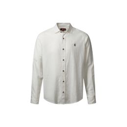 Langarmhemd MCS "MCS shirt MCGrand Prairie", Herren, Gr. L, Normalgr&ouml;&szlig;en, wei&szlig;, Obermaterial: 55% Leinen, 45% Baumwolle, Hemden