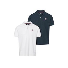 Kurzarmhemd VINSON "VINSON 2-pack Polo VMMike", Herren, Gr. L, Normalgr&ouml;&szlig;en, schwarz sapphire, wei&szlig;, Obermaterial: 100% Baumwolle, Hemden