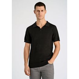 Poloshirt LINDBERGH "Poloshirt Slim Fit", Herren, Gr. XL, schwarz, Obermaterial: 80% Viskose, 20% Nylon, unifarben, schmal, Shirts