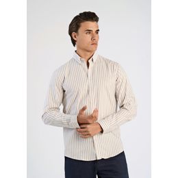 LINDBERGH Herren Businesshemd "Oxford-Hemd Relaxed Fit"sand, Gr. M, Obermaterial: 98% Baumwolle, 2% Elasthan, Hemden